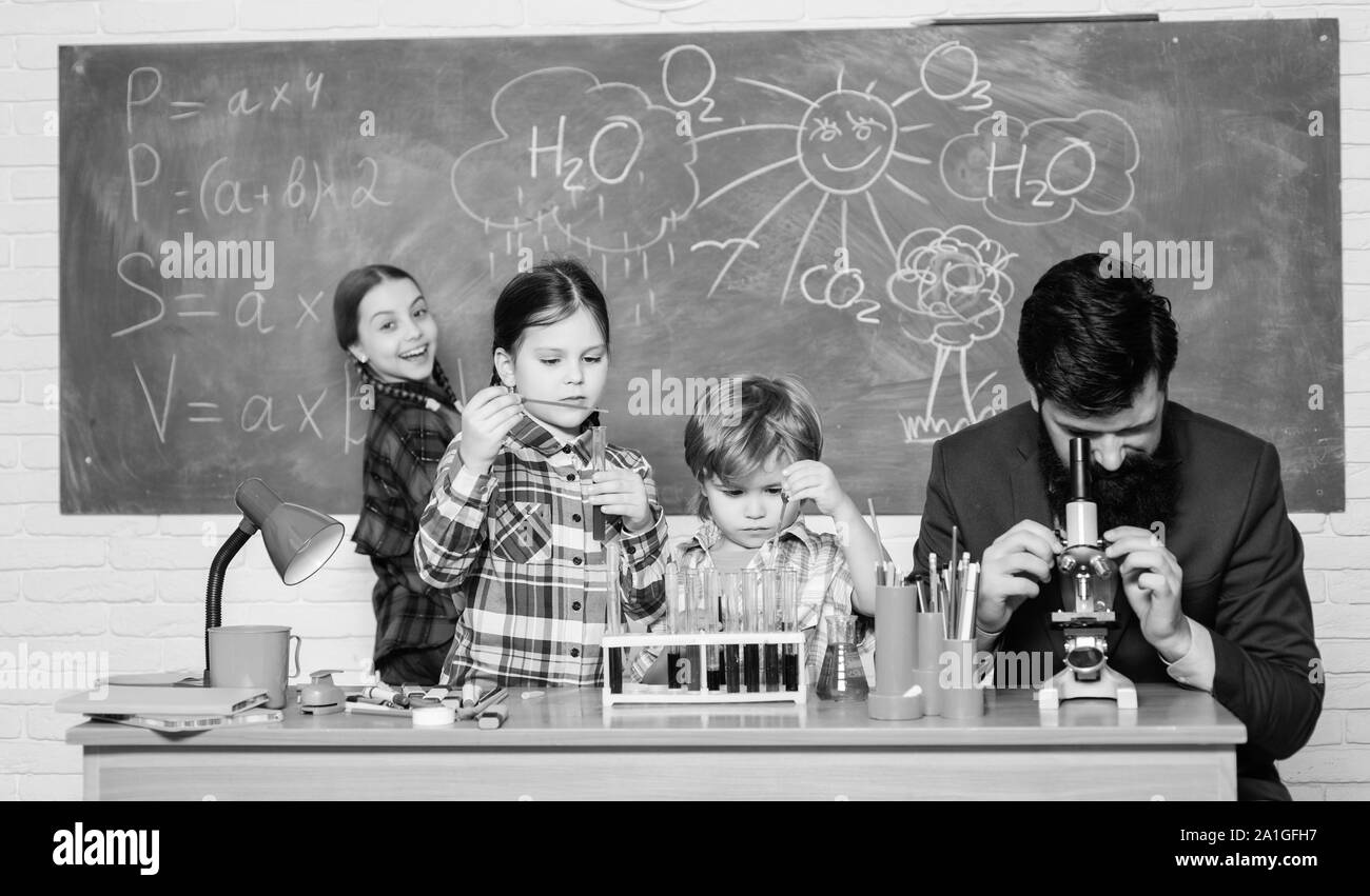 Observe reaction. Science is always the solution. School chemistry ...