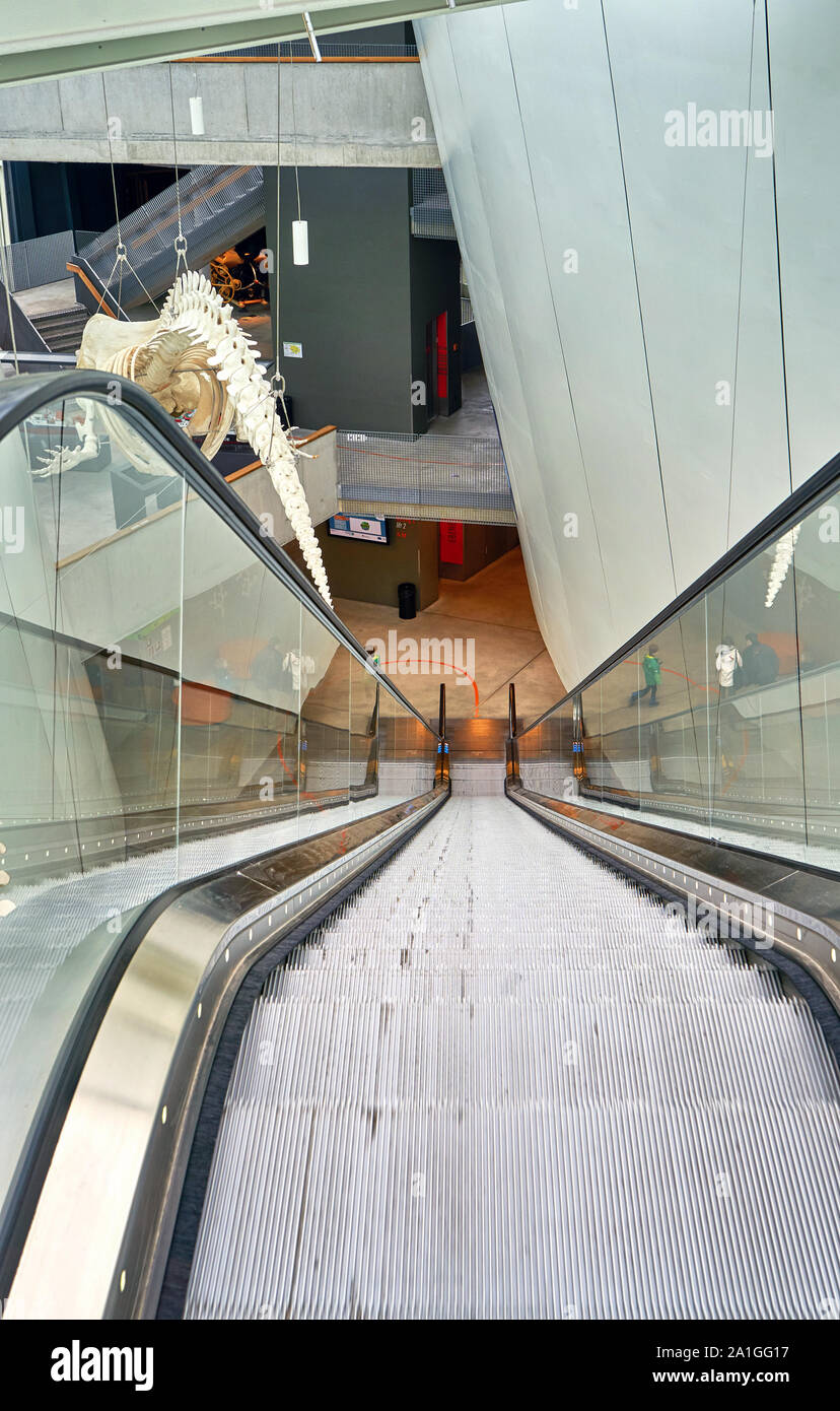 Go escalator from top to bottom Stock Photo - Alamy