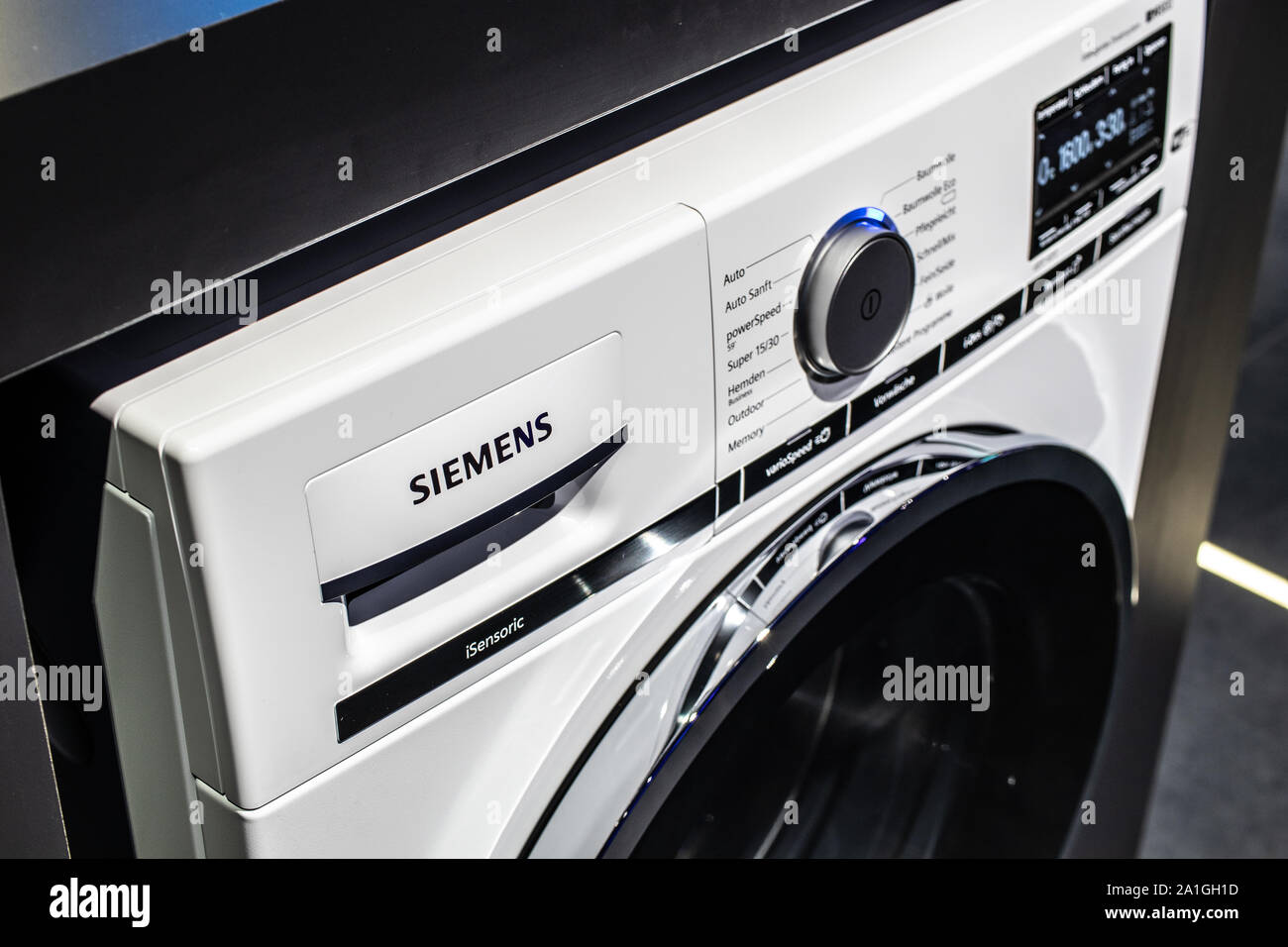 Berlin, Germany, Sep 2019, Siemens washing machine tumble dryer on ...