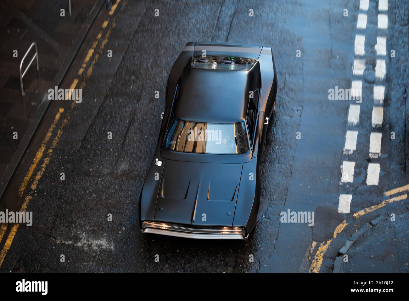A Dodge Charger on the streets of Edinburgh during the filming of Fast ...