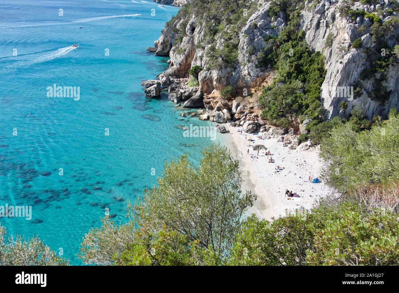 Cala Fuili Beach in Cala Gonone, Orosei Gulf, Sardinia, Italy Stock ...