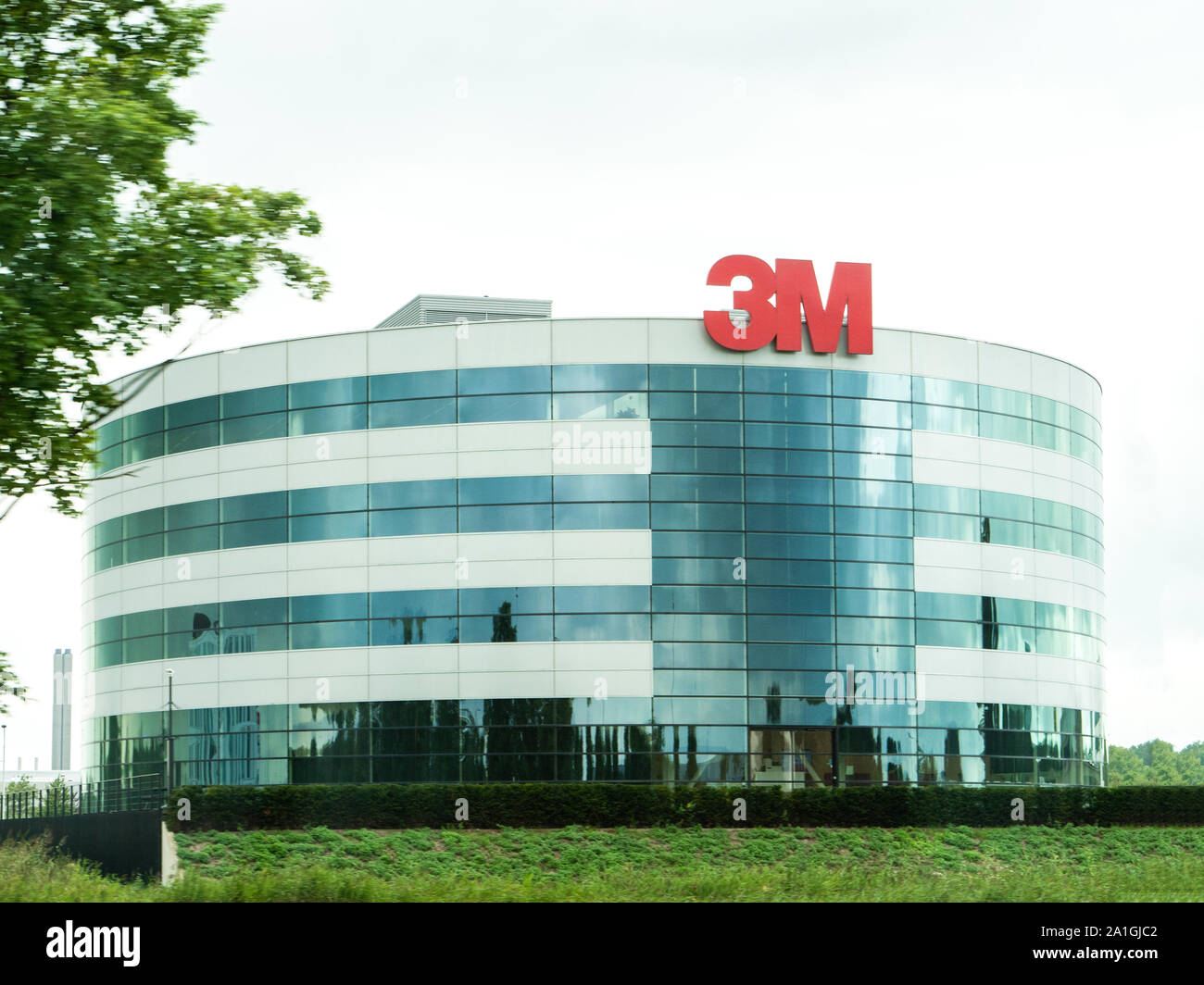 Netherlands - Aug 29, 2019: Large glass facade of 3M Netherlands B.V ...