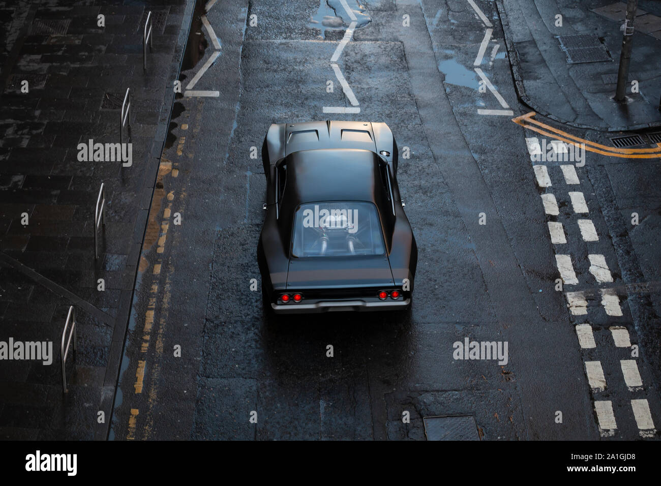 A Dodge Charger on the streets of Edinburgh during the filming of Fast ...