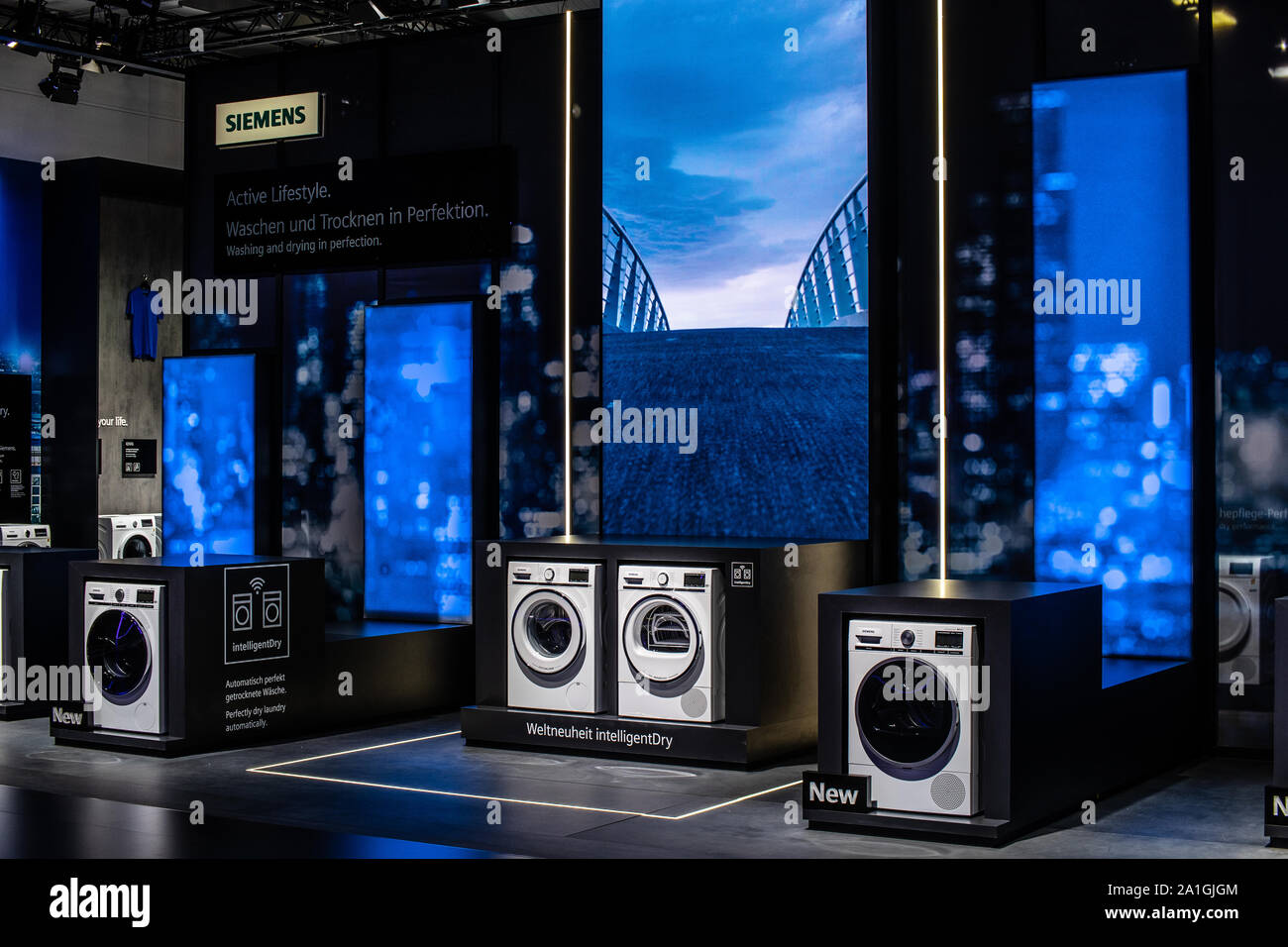 Berlin, Germany, Sep 2019, Siemens washing machine tumble dryer on ...