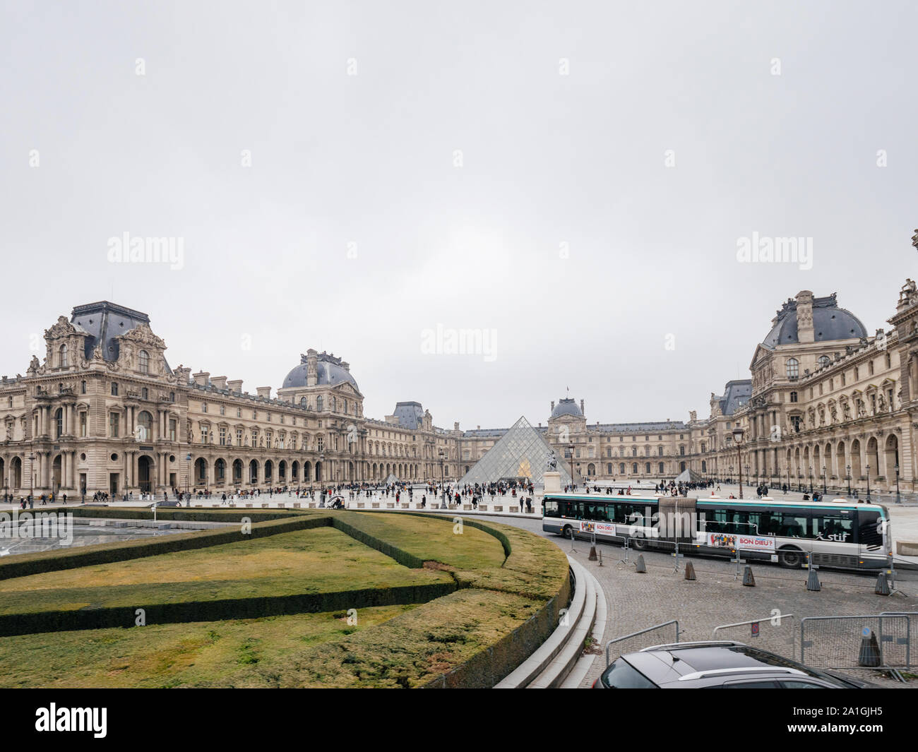 Louvre palace aerial view hi-res stock photography and images - Alamy
