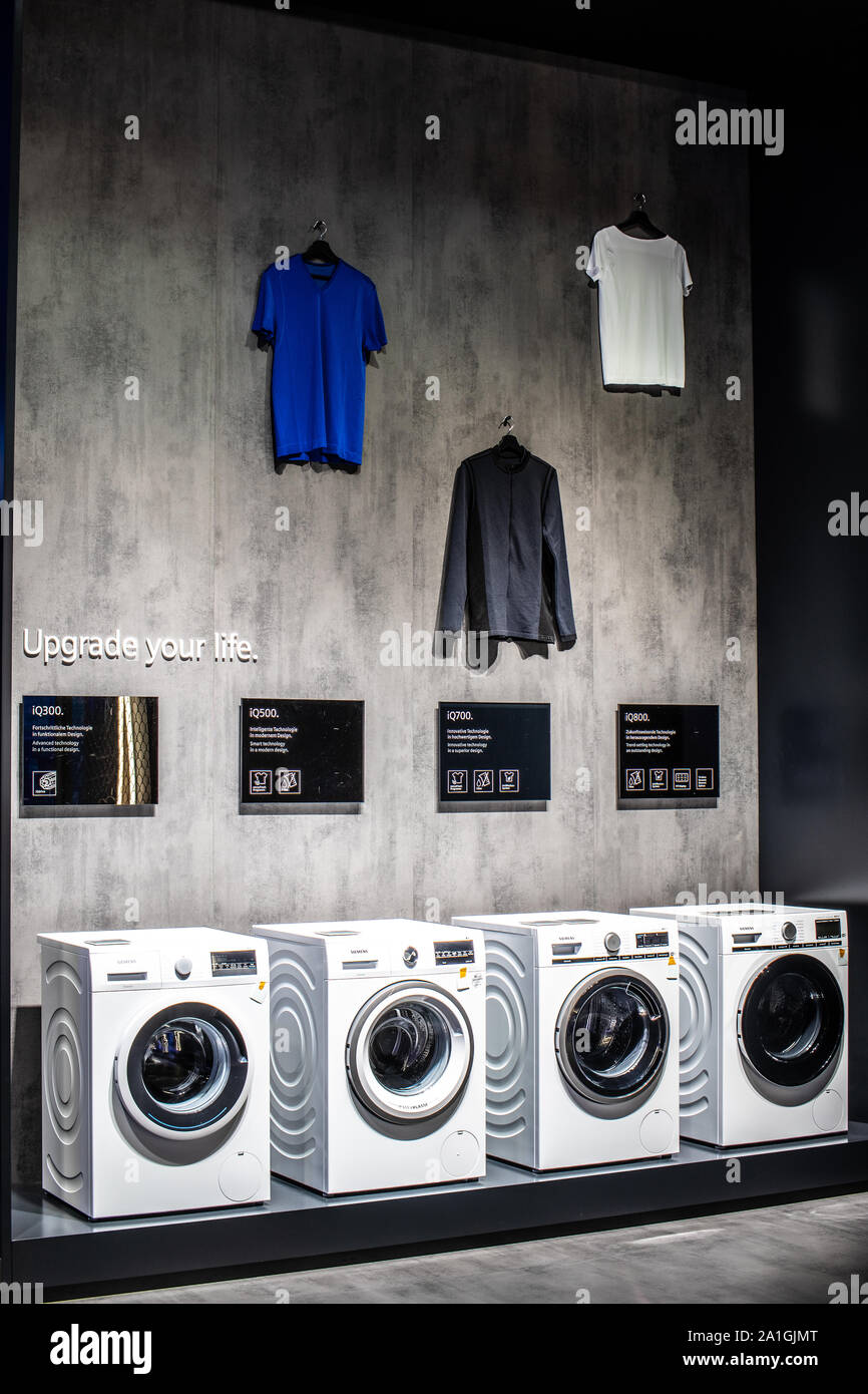 Berlin, Germany, Sep 2019, Siemens washing machine tumble dryer on ...