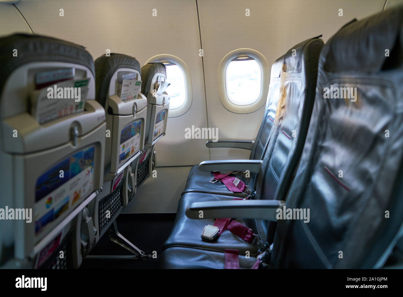 COLOGNE, GERMANY - CIRCA OCTOBER, 2018: interior shot of Germanwings ...