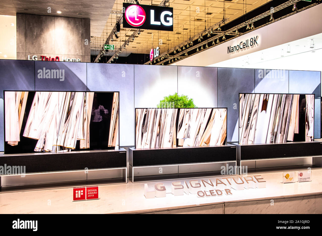 Berlin, Germany, Sep 2019, LG 8k Signature Smart OLED R Premium TV on ...