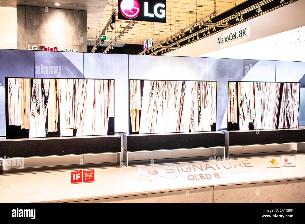 Berlin, Germany, Sep 2019, LG 8k Signature Smart OLED R Premium TV on ...