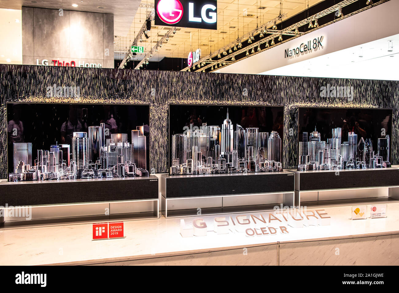 Berlin, Germany, Sep 2019, LG 8k Signature Smart OLED R Premium TV on ...