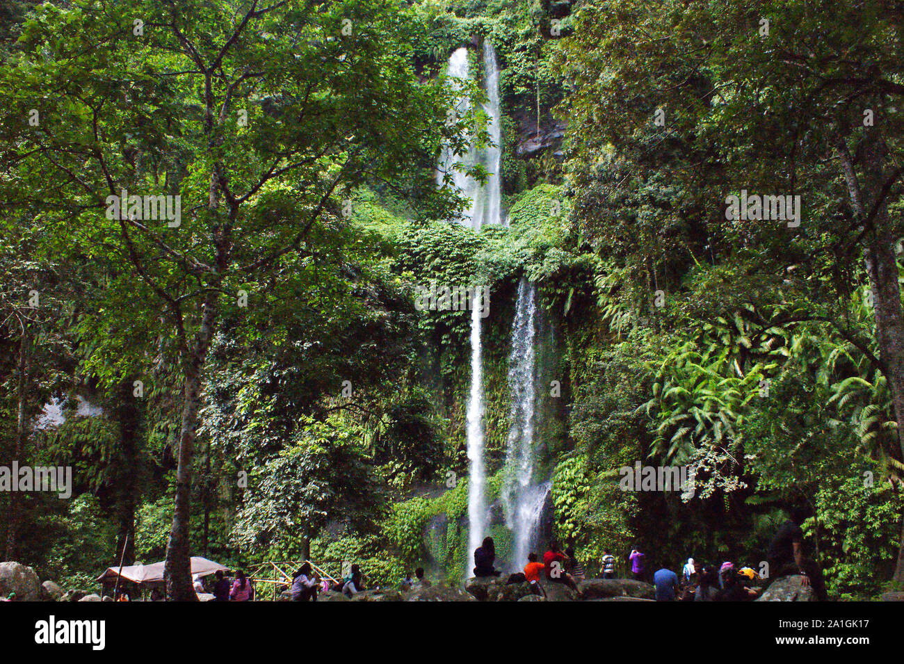 Sendang Gile Waterfall, Lombok, Nusa Tenggara, Indonesia Stock Photo ...