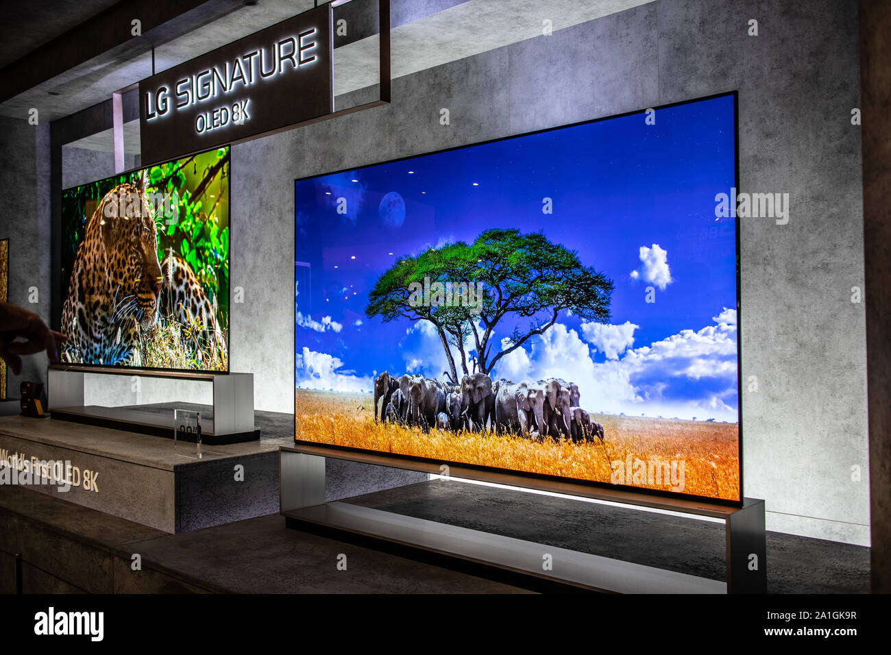 Berlin, Germany, Sep 2019, LG 8k Signature Smart OLED Premium TV on ...