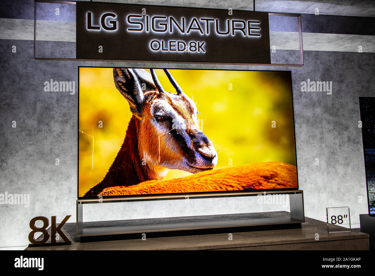 Berlin, Germany, Sep 2019, LG 8k Signature Smart OLED Premium TV on ...