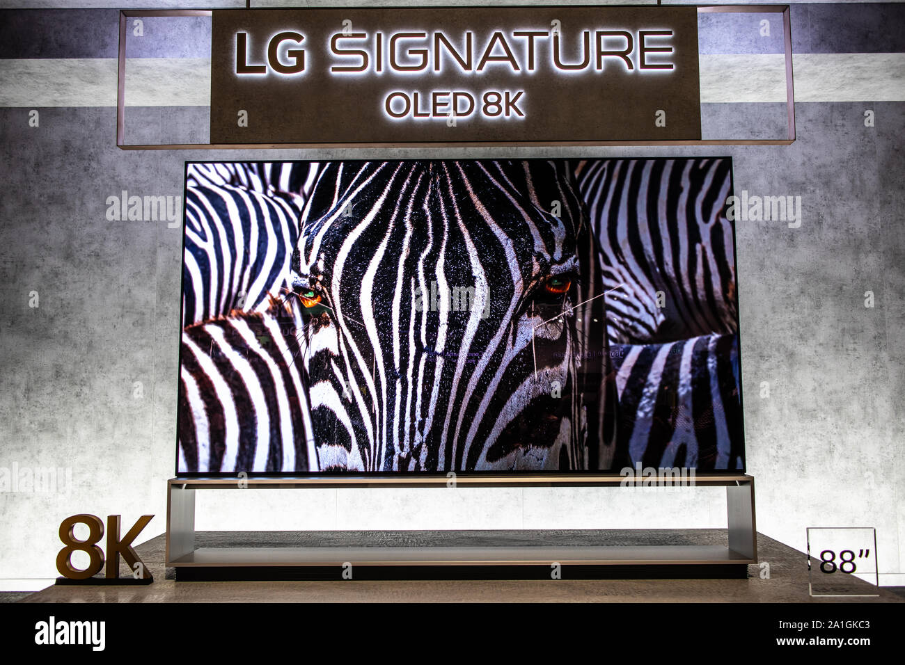 Berlin, Germany, Sep 2019, LG 8k Signature Smart OLED Premium TV on ...