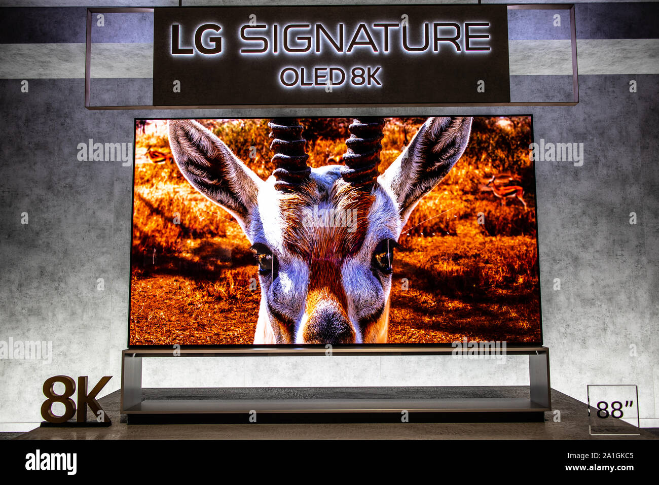 Berlin, Germany, Sep 2019, LG 8k Signature Smart OLED Premium TV on ...