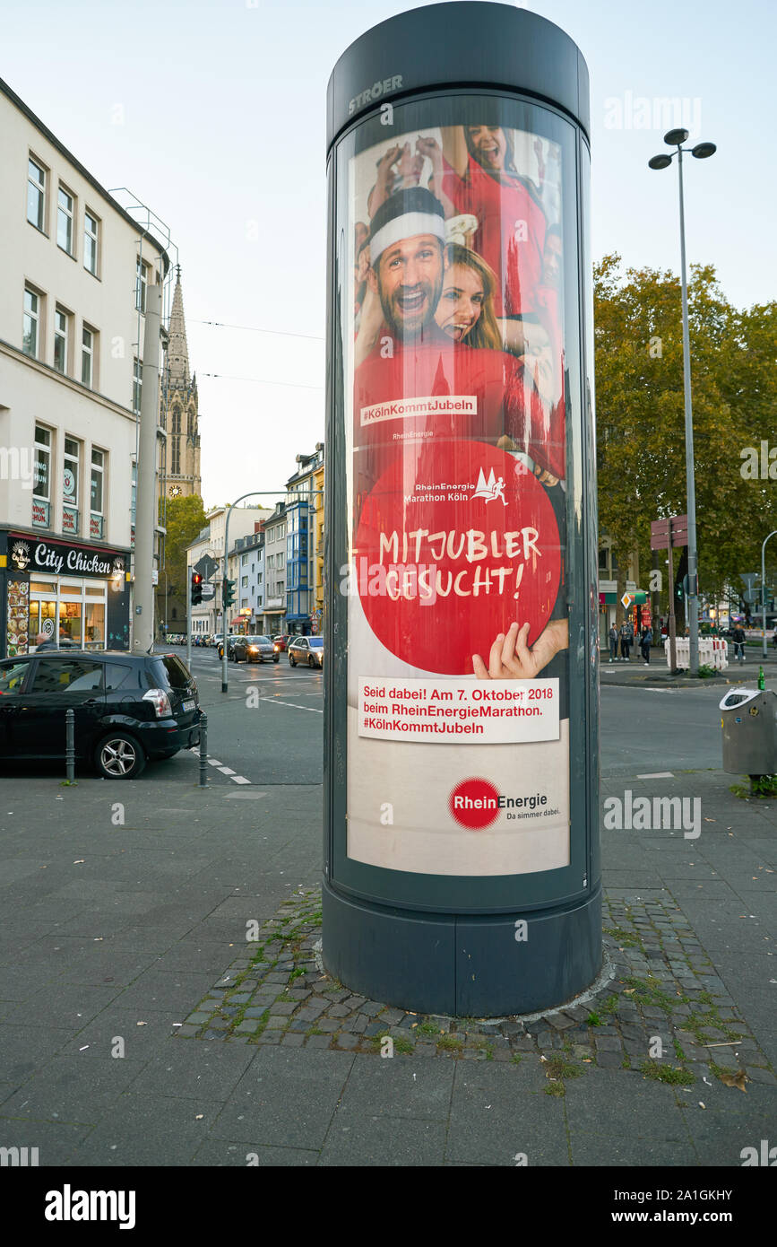 COLOGNE, GERMANY - CIRCA SEPTEMBER, 2018: an advertisement poster seen ...