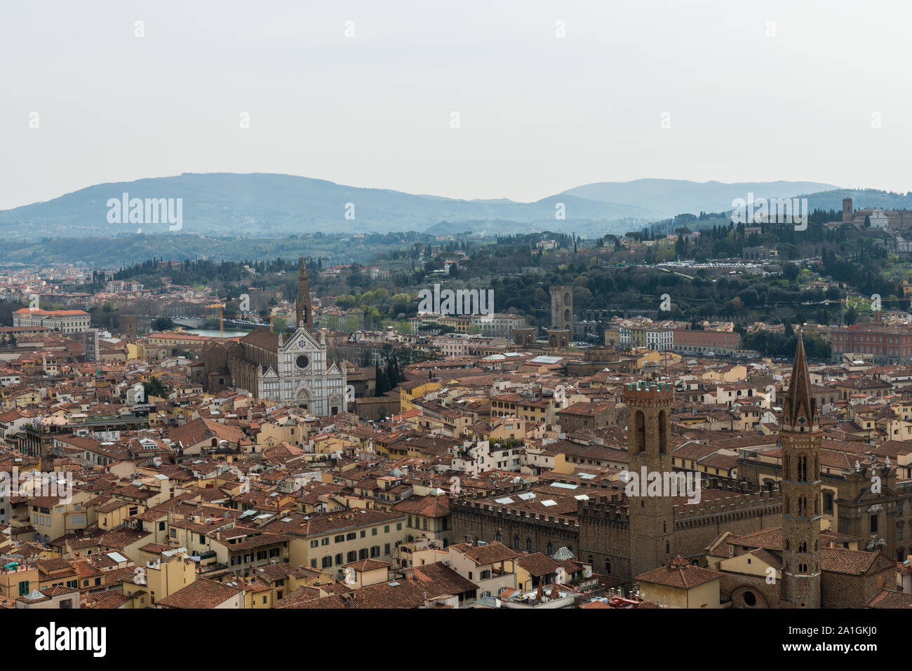 Horizontal picture of city view from Giotto Bell Tower, where it is ...