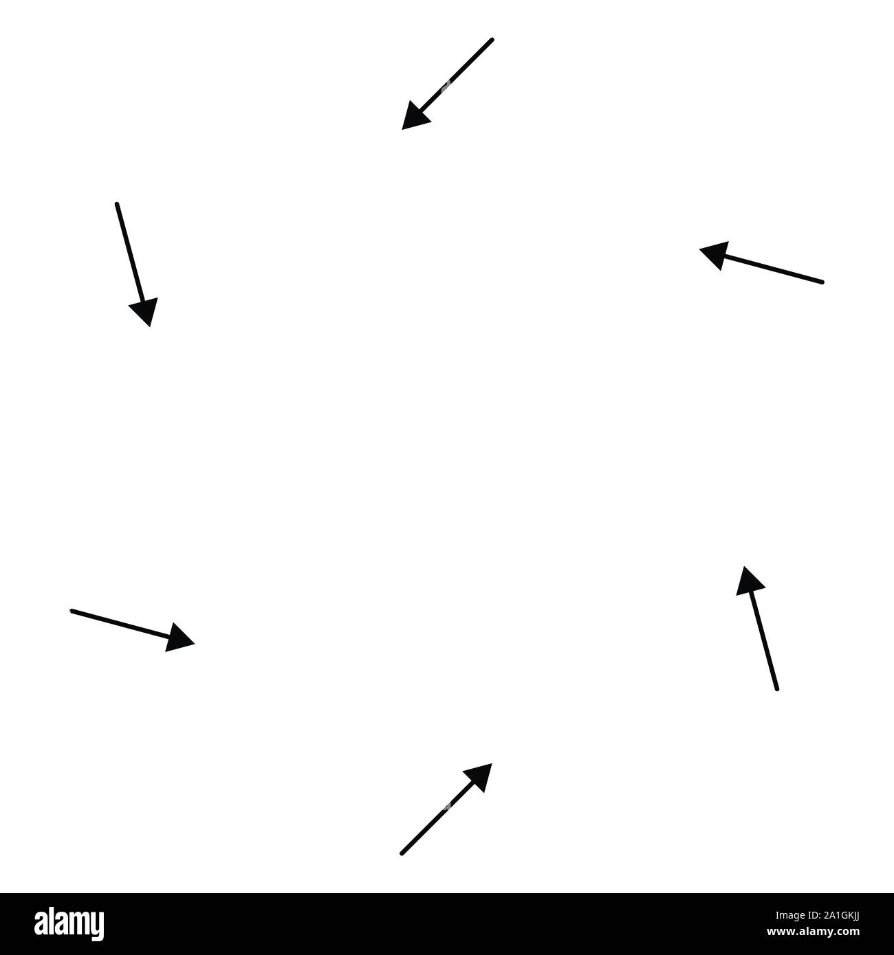 Rotate circular, radial arrows for cycle, iteration concepts. Concentric pointers for process ...