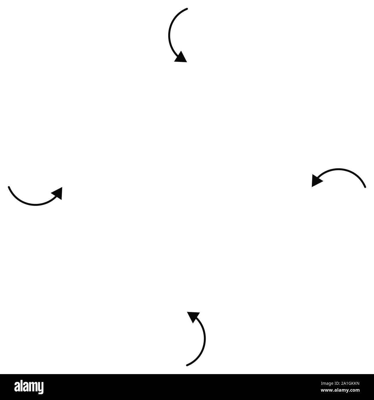 Inward circular, radial arrows for tighten, collision, collide themes ...