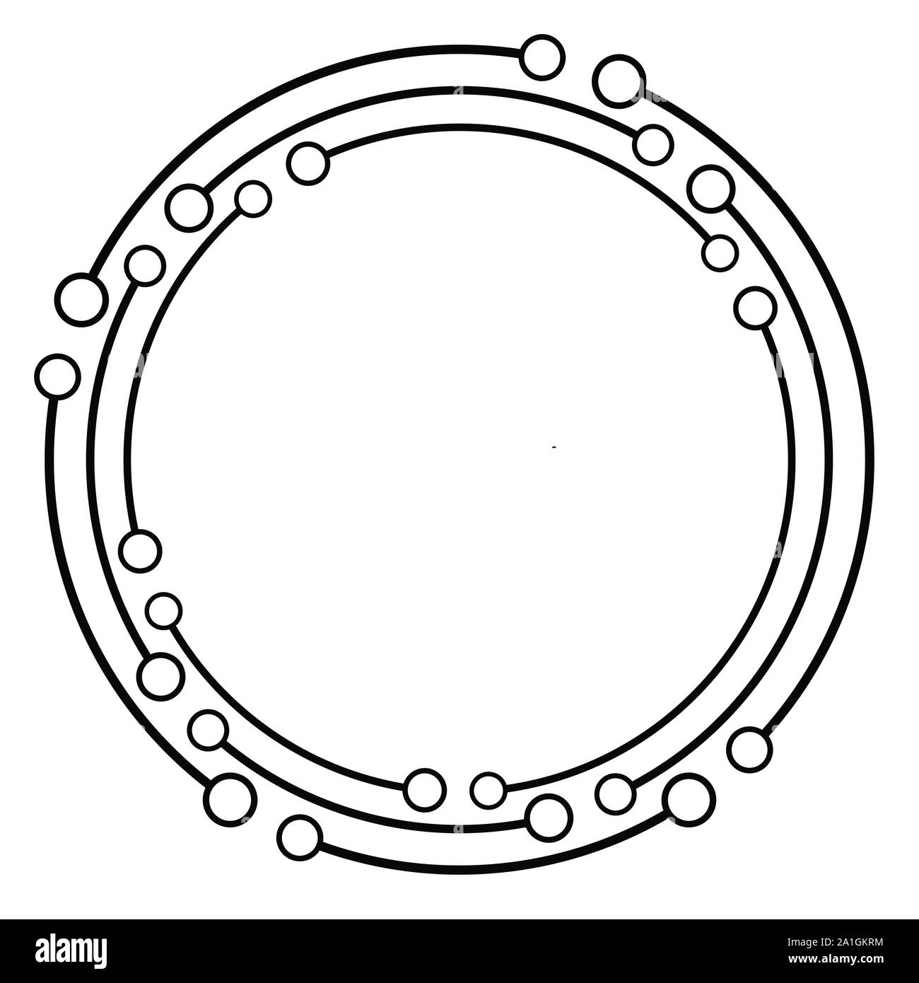 Plexus, wire-frame radial circles with nodes. Geometric spiral for ...