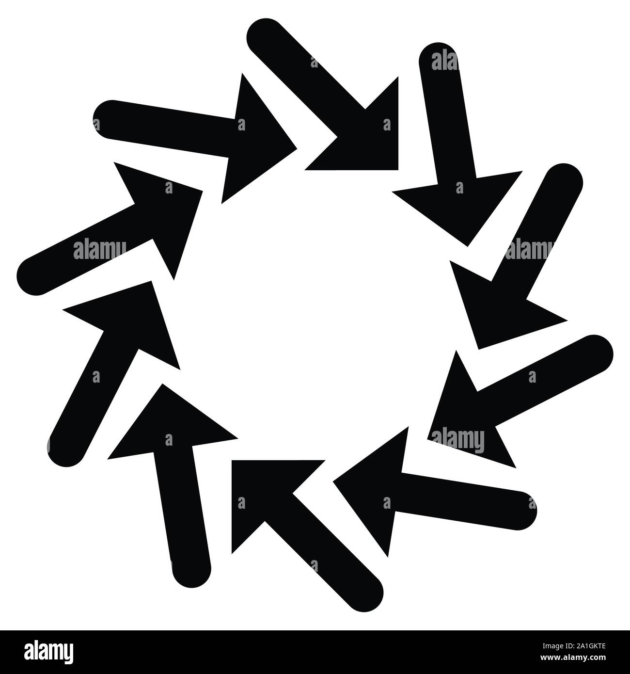 Circular, radial arrow for centrifuge, twist, cycle themes. Ripple ...