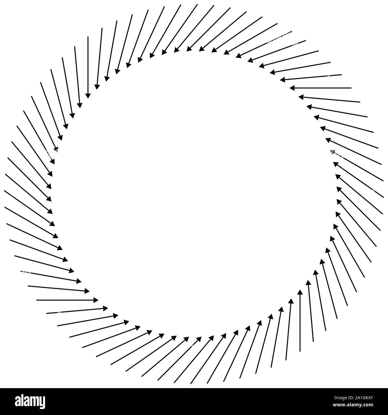 Rotate circular, radial arrows for cycle, iteration concepts. Concentric pointers for process ...