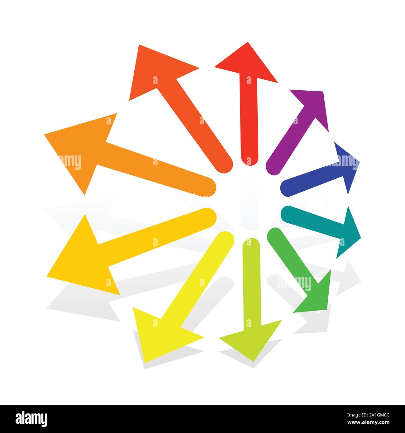 Radial, circular arrows for enlarge, expand themes. Alignment, align ...