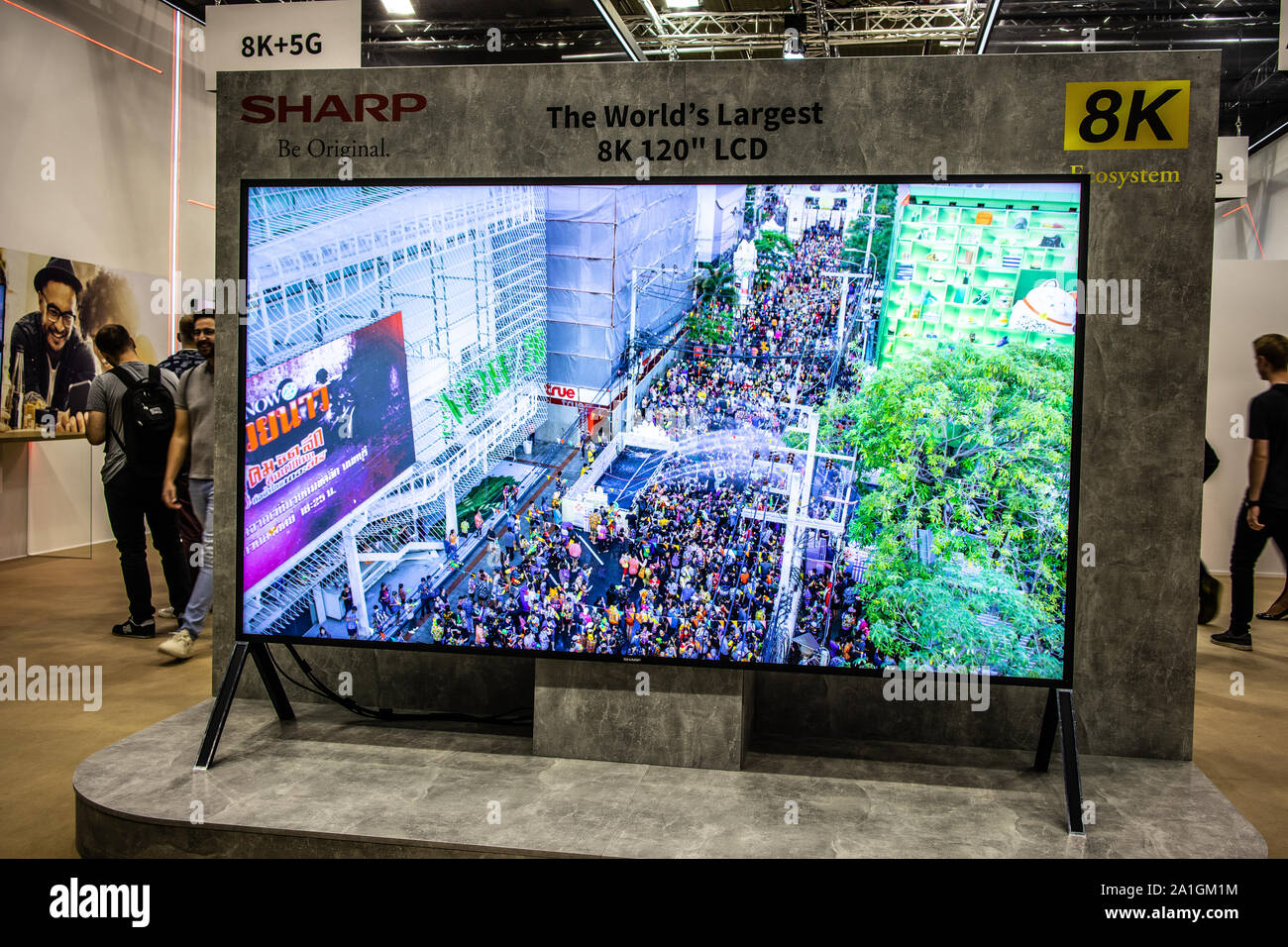 Berlin, Germany, Sep 2019, Sharp Pininfarina 8k Smart LED 120inch TV on display, Sharp ...