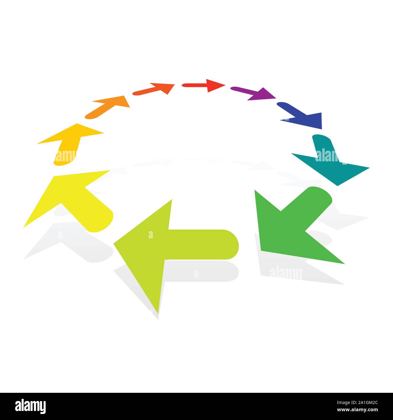 Circular, radial arrows for burst, extension, alignment themes ...