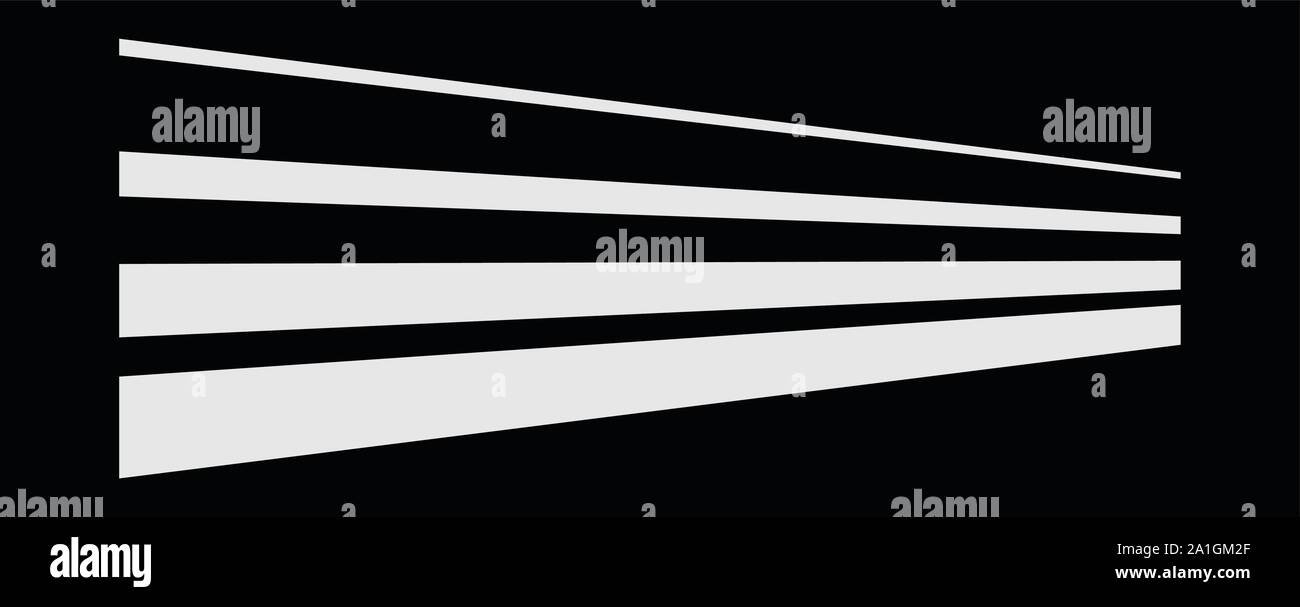 Lines, stripes in perspective. 3d strips vanishing, diminishing to ...