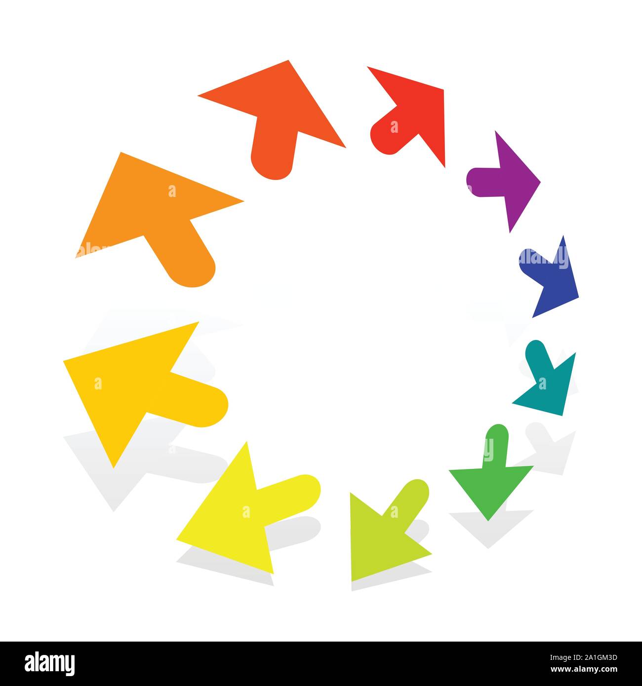 Circular, radial arrows for burst, extension, alignment themes ...