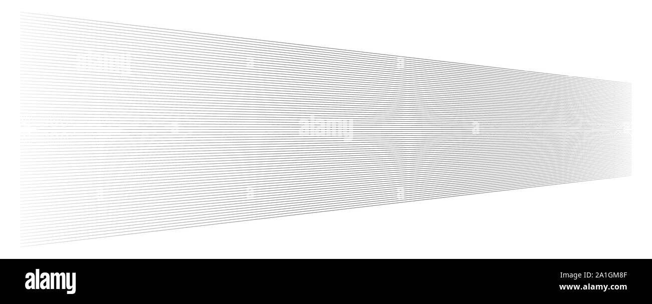 Lines, stripes in perspective. 3d strips vanishing, diminishing to ...
