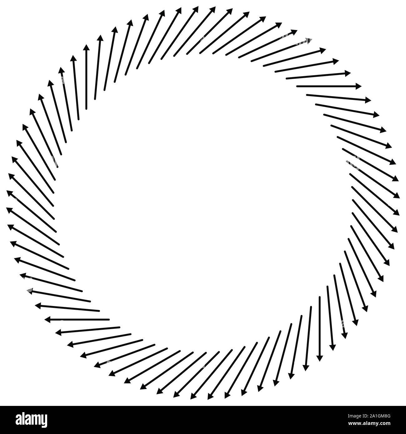 Radial, circular arrows pointing from center. Concentric pointers for ...