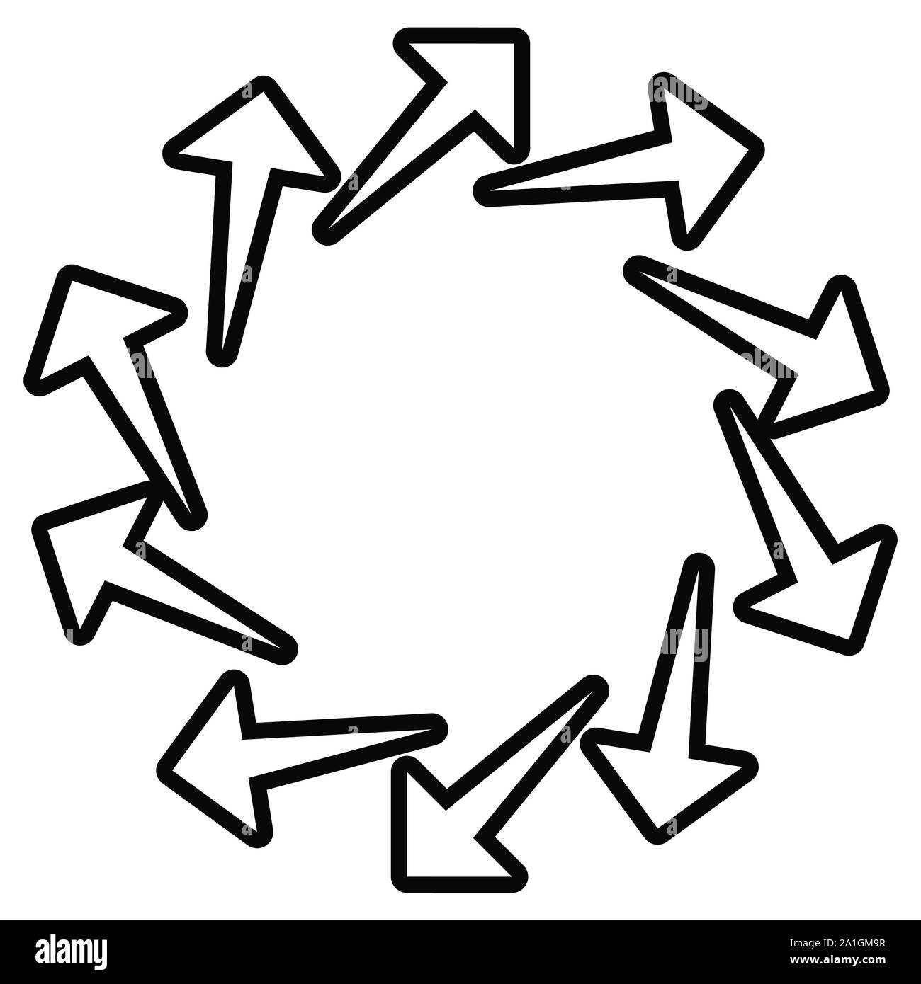 Circular arrows for cycle, repeat themes. Progress, process, procedure ...