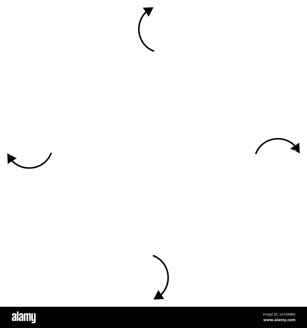 Radial, circular arrows pointing from center. Concentric pointers for ...