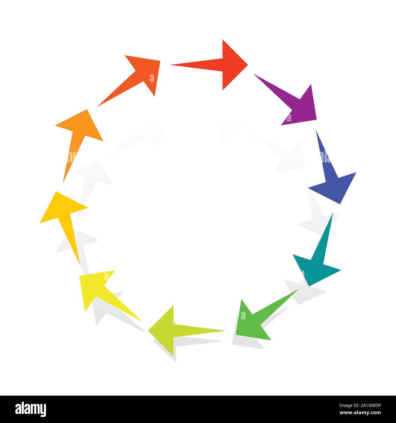 Circular, radial arrows for burst, extension, alignment themes ...
