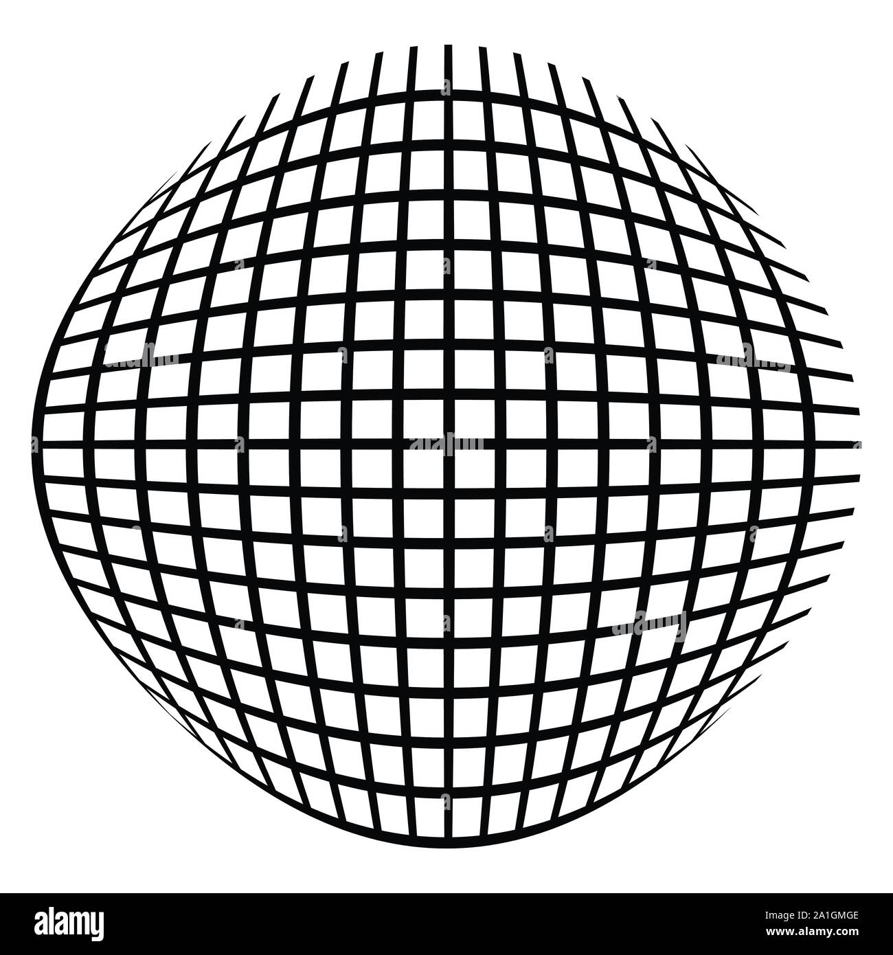 Spherical, globe distort effect. Curved bulge, protrude warp. Convex ...