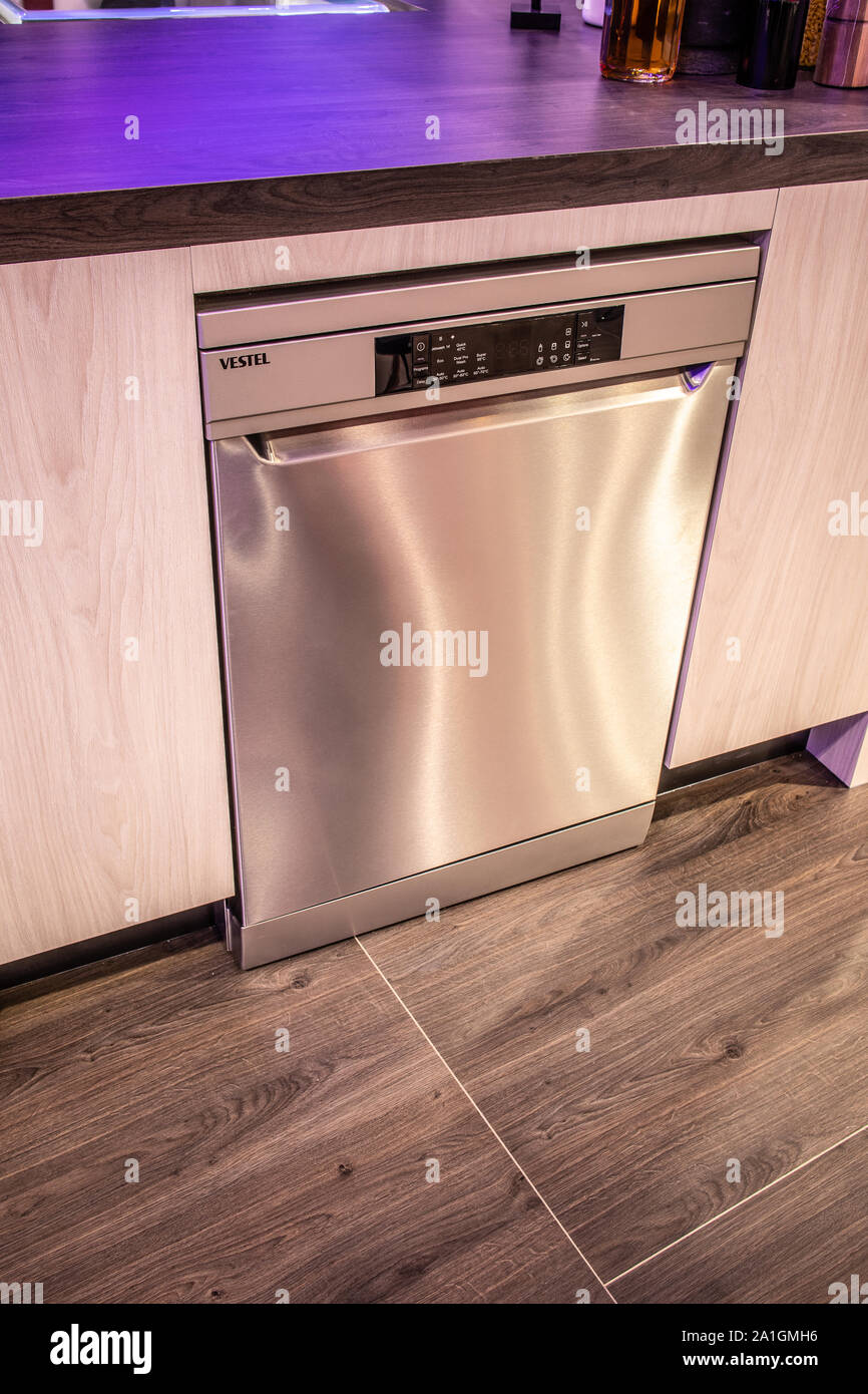 Berlin Germany Sep 2019 New Vestel Dishwasher On Display At Vestel Berlin Germany Sep 2019 New Vestel Dishwasher On Display At Vestel