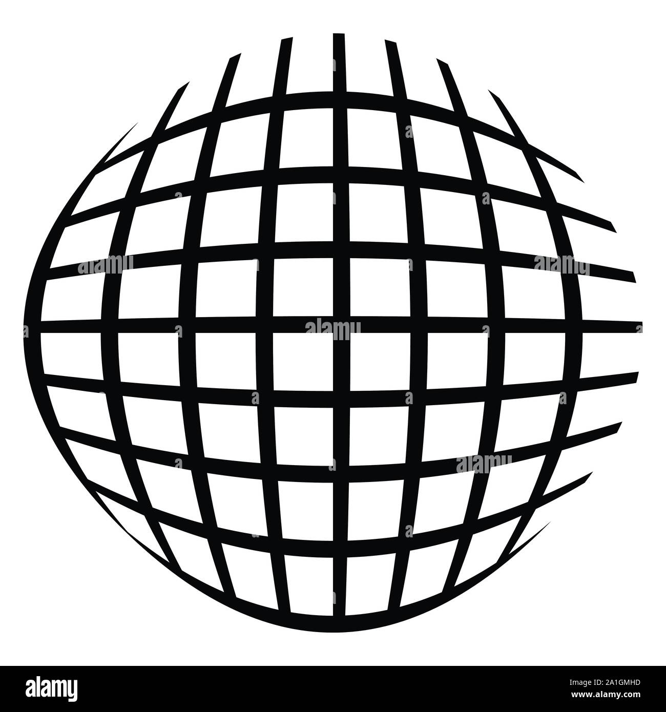 Spherical, globe distort effect. Curved bulge, protrude warp. Convex ...