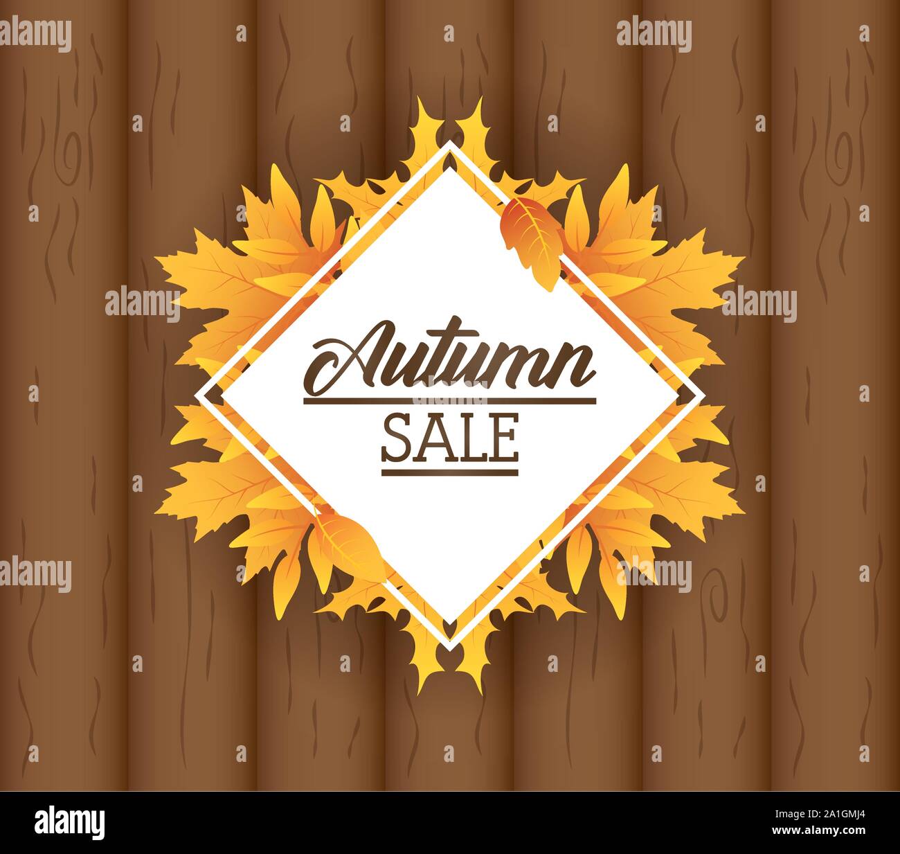 Autumn wood frame text Stock Vector Images - Alamy