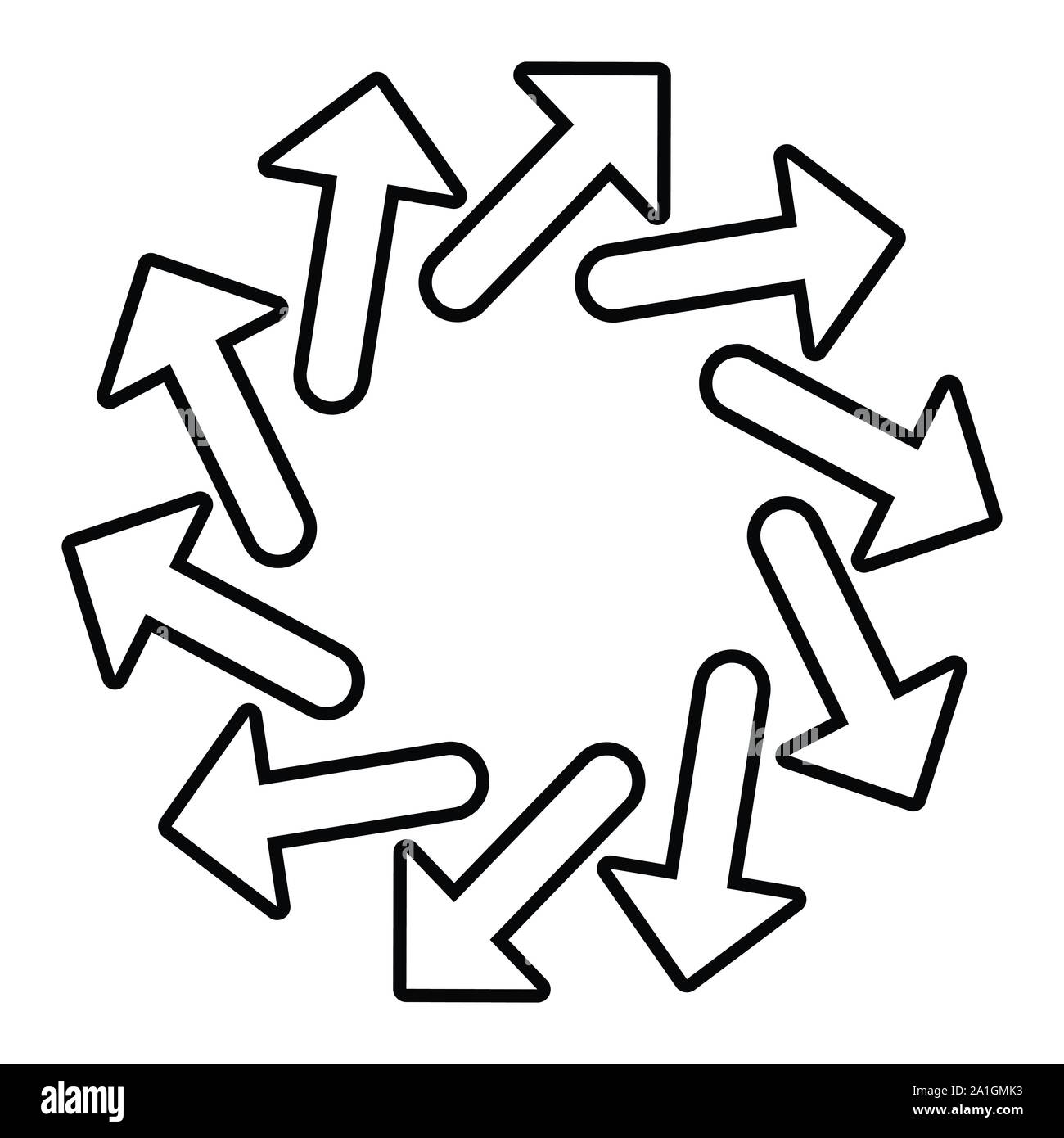 Circular arrows for cycle, repeat themes. Progress, process, procedure ...