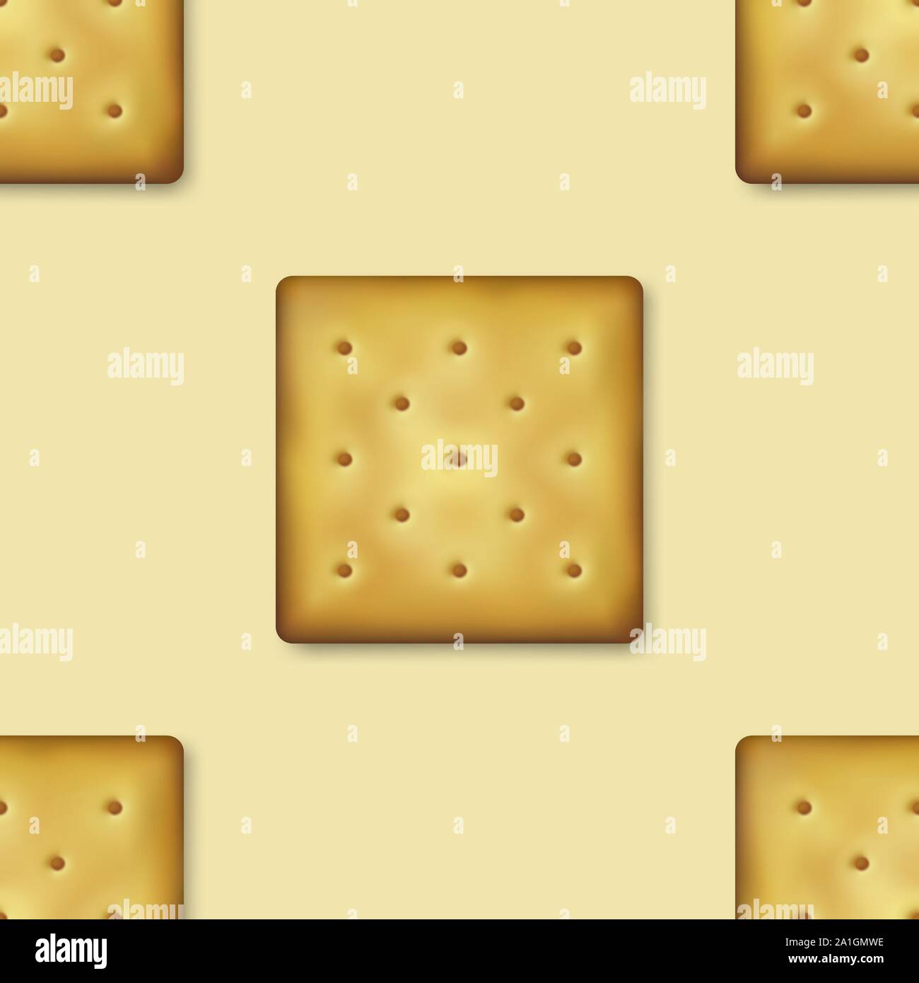Seamless Pattern with Realistic Vector 3d Square Delicious Cookies ...