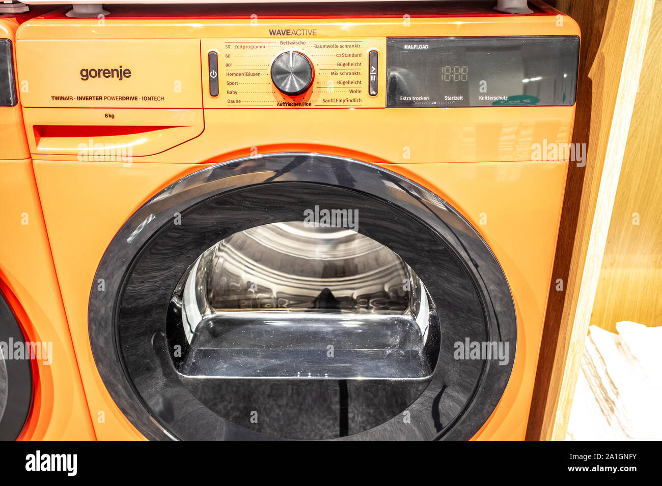 Berlin, Germany, Sep 2019 free-standing GORENJE Washing Machines on ...