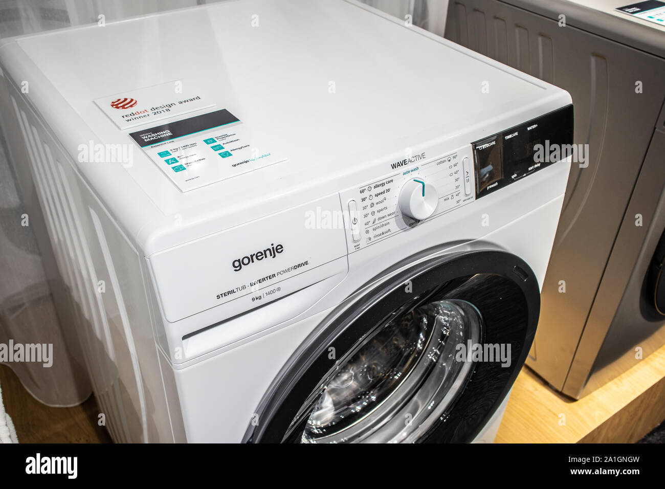Berlin, Germany, Sep 2019 free-standing GORENJE Washing Machines on ...