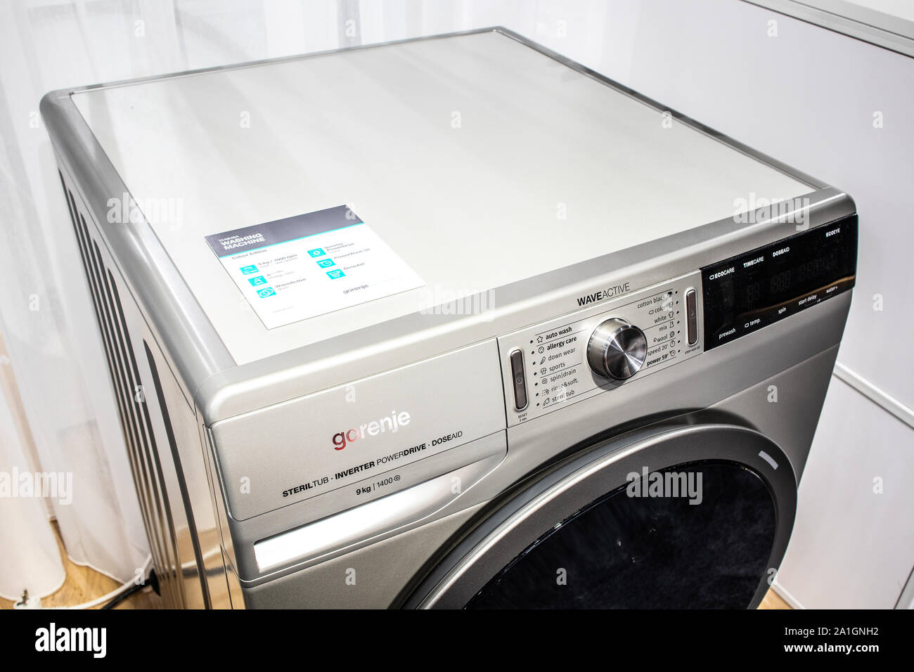 Berlin, Germany, Sep 2019 free-standing GORENJE Washing Machines on ...