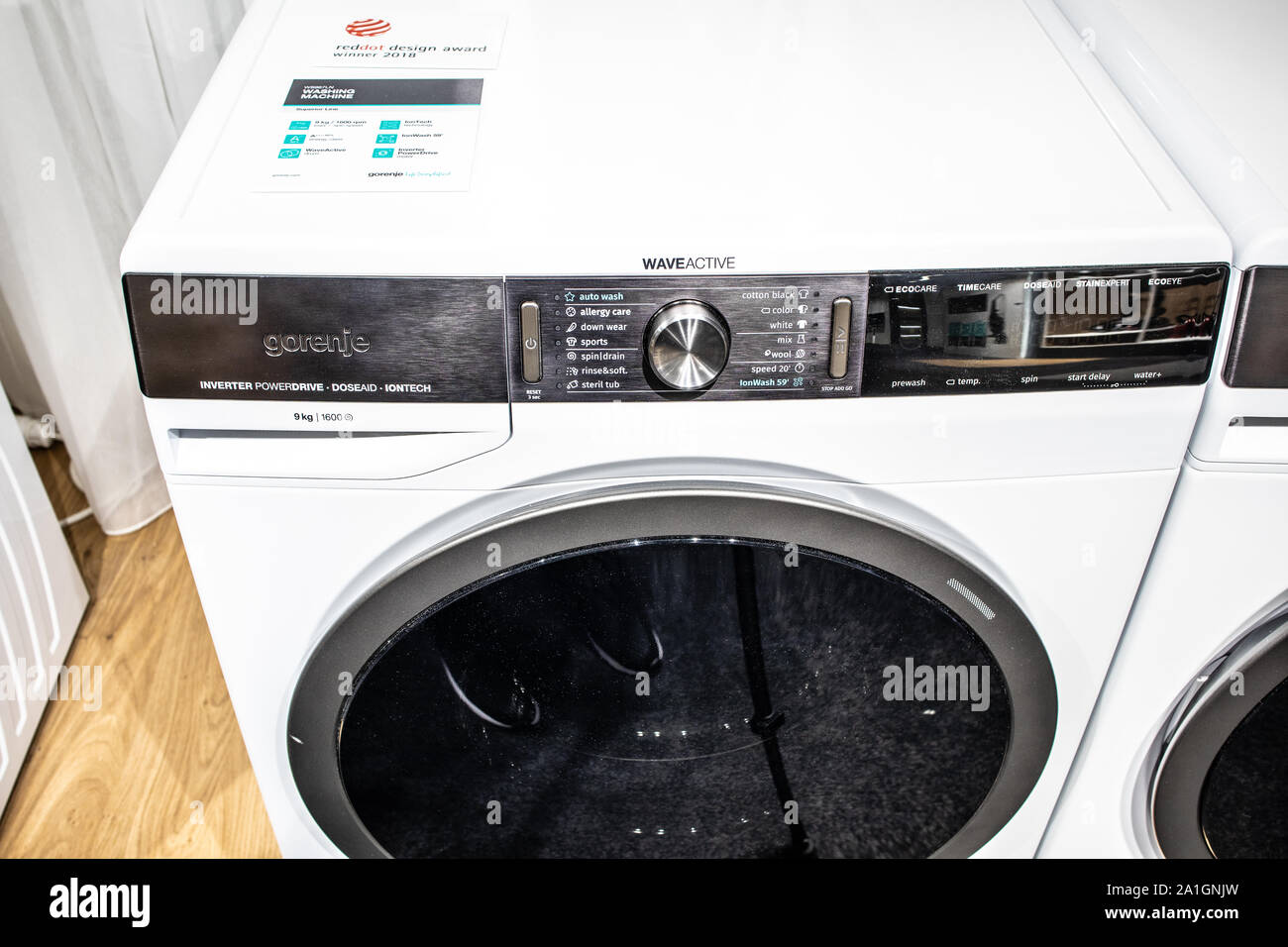 Berlin, Germany, Sep 2019 free-standing GORENJE Washing Machines on ...