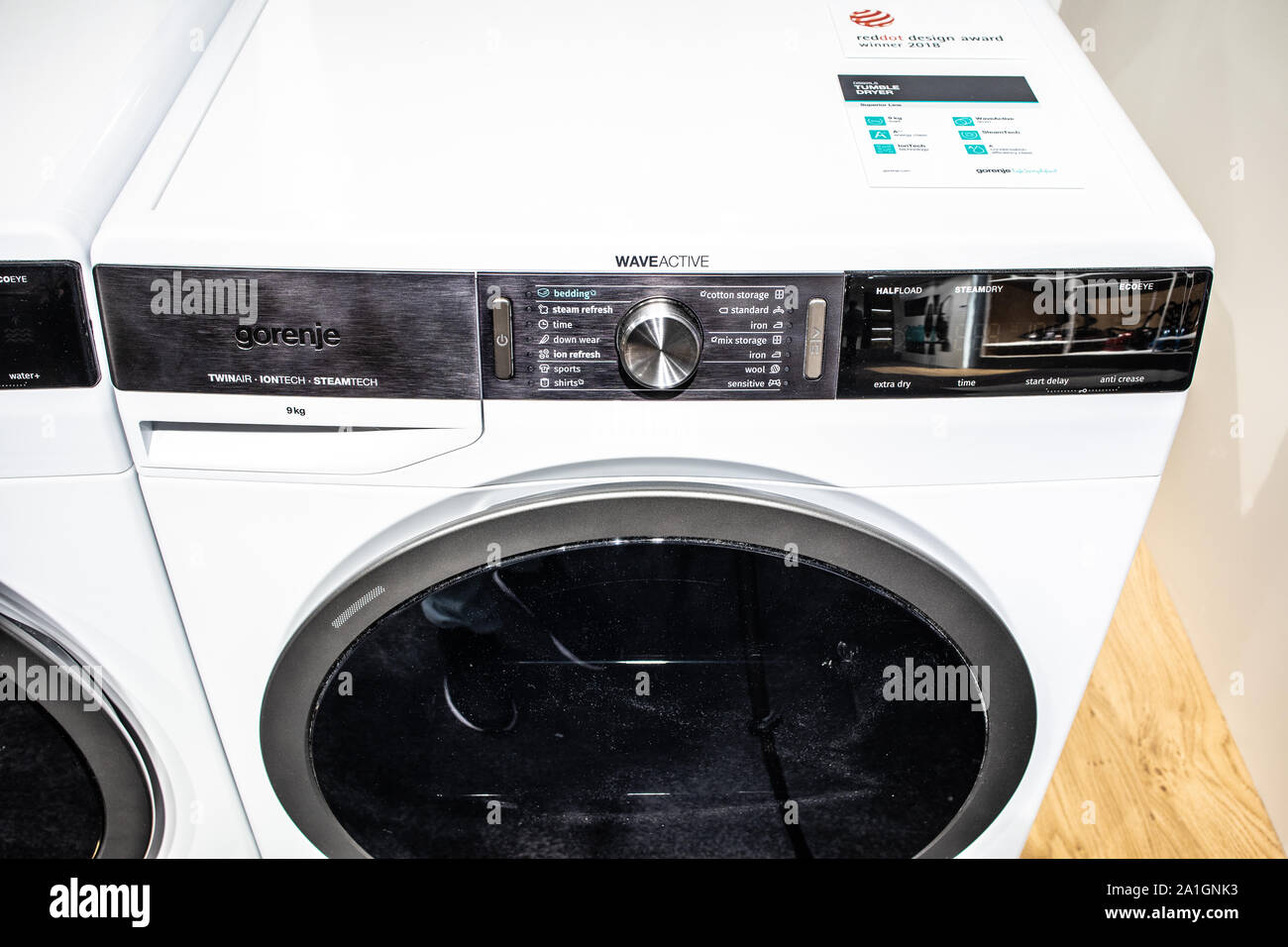 Berlin, Germany, Sep 2019 free-standing GORENJE Washing Machines on ...
