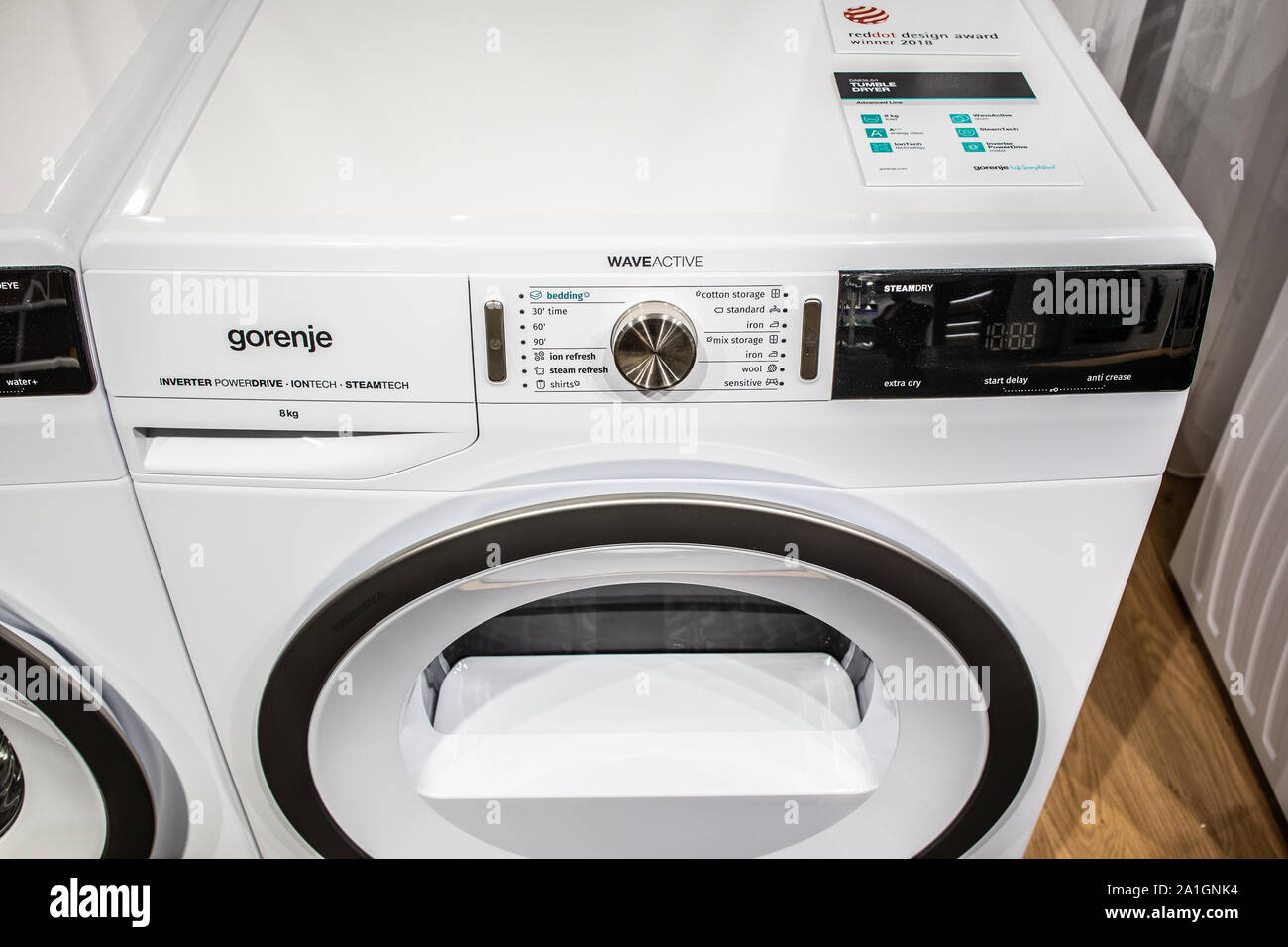 Berlin, Germany, Sep 2019 free-standing GORENJE Washing Machines on ...
