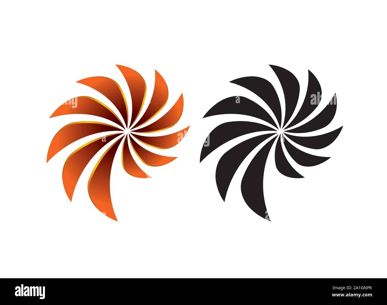 Vector abstract circle swirl logo design elements. Origami paper style ...