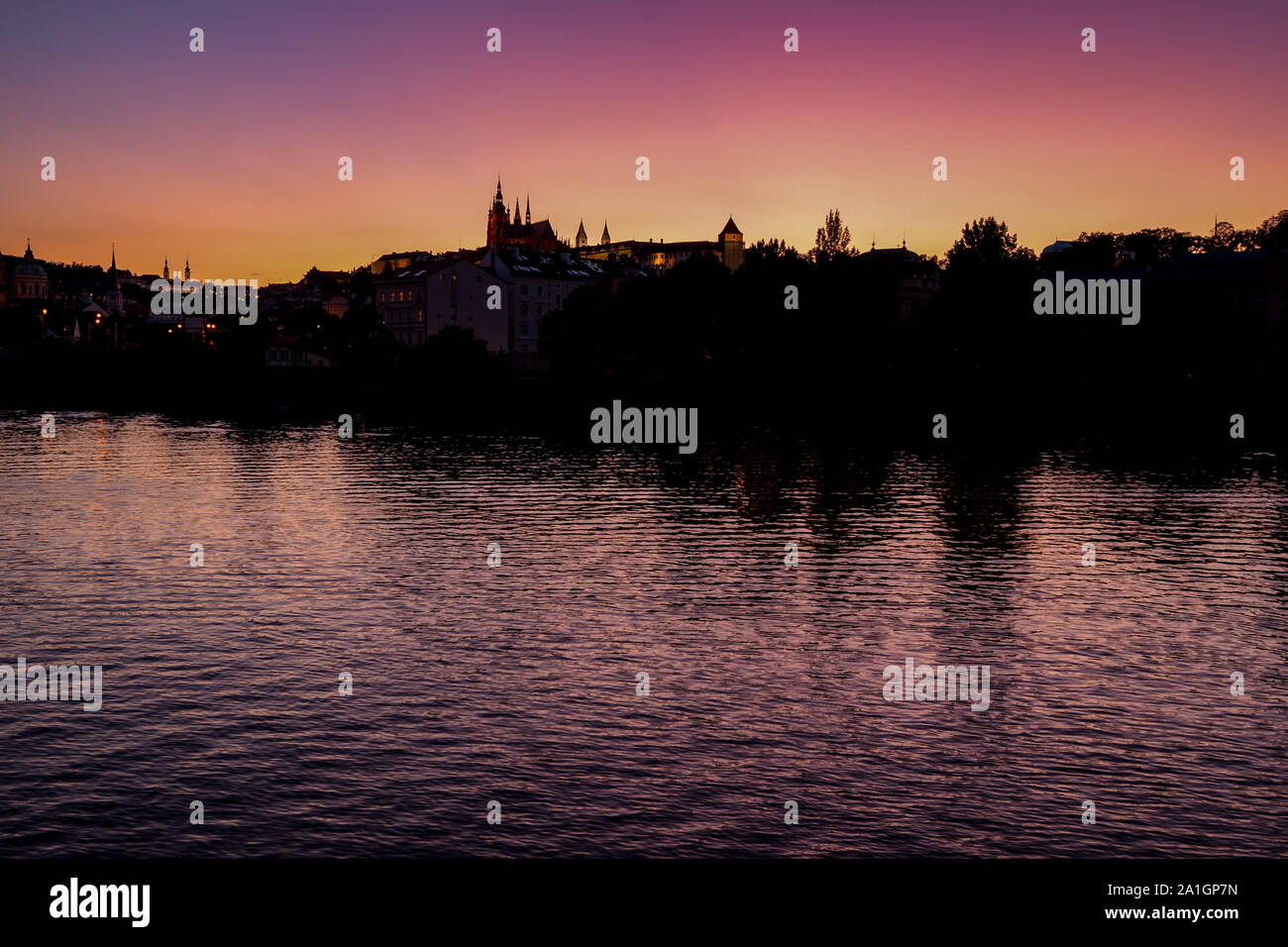 Sunset in Prague Stock Photo - Alamy